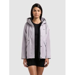 Regenjacke Khujo "SANG2", Damen, Gr. S, summer lila, Web, 100% Polyester, leicht gl&auml;nzend, regular fit h&uuml;ftlang, eingesetzt abgesteppte Kante mit Druckknopf, Jacken Regenjacke