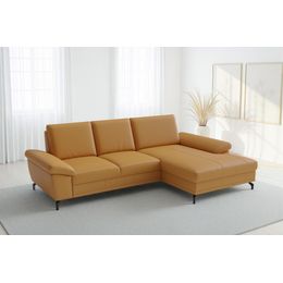 Sit & More Ecksofa SIT & MORE "Chelsea L-Form, B: 264 cm, Leder", curry, B:264cm H:89cm T:174cm, Sofas, Ecksofa, optional mit Bettfunktion und Bettkasten
