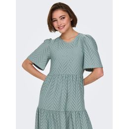 Jacqueline de Yong Minikleid JDY "JDYCARLA CATHINKA S/S DRESS JRS NOOS", Damen, Gr. XS, N-Gr, gr&uuml;n (chinois gr&uuml;n), Jersey, Obermaterial: 95% Polyester, 5% Elasthan, unifarben, regular fit kniefrei, Rundhals, Kleider Minikleid, Kunstfaser, regular fit