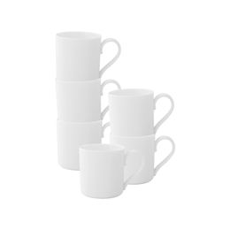 Villeroy & Boch Espressotasse VILLEROY & BOCH "Espressotassen Modern Grace 60 ml 6er Set wei&szlig;", wei&szlig;, Porzellan, Trinkgef&auml;&szlig;e, Espressotasse