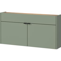 Schuhschrank Germania "Ameca", gr&uuml;n (taupegr&uuml;n, navarra, eiche, nachbildung), B:109,5cm H:57cm T:22cm, Holzwerkstoff, Schr&auml;nke, Schuhschrank, T&uuml;ren mit Soft-Close, 110x22x57 cm, Made in Germany
