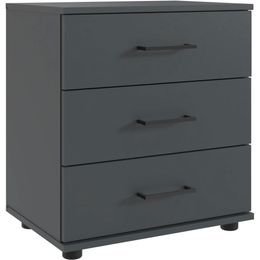 Nachtkommode wimex "Taiga", grau (graphit), B:52cm H:58cm T:38cm, Holzwerkstoff, Sideboards, mit 3 Schubladen, 52cm breit