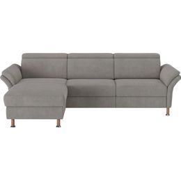 Ecksofa Home Affaire "Calypso L-Form", grau, B:260cm H:85cm T:172cm, 100% Polyester, Sofas, Ecksofa, mit motorischen Funktionen im Sofa und Recamiere