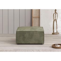 Hocker OTTO HOME "SHERWOOD", gr&uuml;n (olivgr&uuml;n), B:80cm H:42cm T:80cm, 100% Polyester, Hocker, Hocker, Hocker quadratisch, ideale Erg&auml;nzung zum Loveseat SHERWOOD