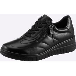 Schn&uuml;rschuh Casual Looks, Damen, Gr. 36, schwarz, Glattleder, Lederimitat, Basic, Schuhe Schn&uuml;rschuh