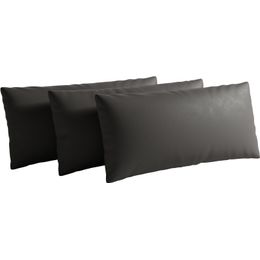 Sit & More Sofakissen SIT & MORE "Chelsea, 60 cm, Leder", schwarz, B:60cm H:30cm, Leder, Polsterauflagen, Sofakissen, zur Auswahl Sets mit 2 oder 3 St&uuml;ck