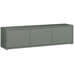 Lowboard FORTE "Alice Springs, TV-Board, viel Stauraum, gro&szlig;e T&uuml;ren zum Aufklappen", salbei, B:154,2cm H:41,5cm T:34,9cm, Holzwerkstoff, Sideboards, Lowboard, B/H/T 154,2/41,5/34,9 cm Klappt&uuml;ren