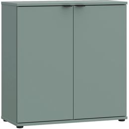 Kommode FORTE "Ganymede", gr&uuml;n (salbei), B:80,1cm H:82,3cm T:34,1cm, Holzwerkstoff, Sideboards, Kommode, Kommode, Stauraum, Metallgriffe, 4 Dekore, Breite 80,1cm