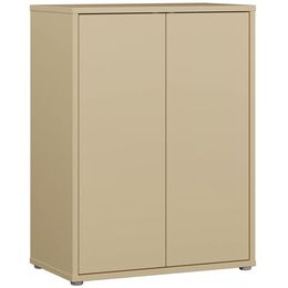 Kommode FORTE "Alice Springs. Kommode, 2 T&uuml;ren, B/H/T 74,5/99,1/41,5 cm", beige (buttergelb), B:74,5cm H:99,1cm T:41,5cm, Holzwerkstoff, Sideboards, Kommode, T&uuml;ren grifflos, Push to open