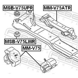 FEBEST Lagerung, Motorv75 vorne f&uuml;r MITSUBISHI