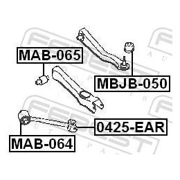 FEBEST Lenker, Radaufh&auml;ngung 0425ear Hinterachse unten f&uuml;r MITSUBISHI