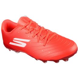 Fu&szlig;ballschuh Skechers "Skechers Soccer&trade; Harry Kane SKX_ 1.5 (HK) Jr Td FG&trade;", M&auml;dchen, Gr. 28, rot (crl korall, rot), Synthetik, gemustert, Schuhe Fu&szlig;ballschuh, Trainingsschuh mit Stollen f&uuml;r Naturrasen