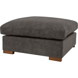 Polsterhocker Home Affaire "Coray", grau (anthrazit), B:92cm H:47cm T:92cm, 100% PES, Hocker, Polsterhocker, mit Federn und Daunen