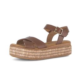 Plateausandaletten Gabor "Plateau Sandale", Damen, Gr. 38,5, braun, Schuhe