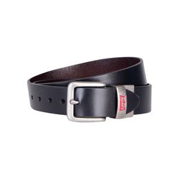 Synthetikg&uuml;rtel LEVI'S KIDS "LAN REVERSIBLE LEATHER BELT", Jungen, Gr. L (76/81), schwarz, Lederimitat, G&uuml;rtel, mit Einfachdornschlie&szlig;e, aus Lederimitat