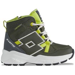 Outdoorwinterstiefel Lotto, Kinder, Gr. 36, olive, lime, Synthetik, mehrfarbig, Schuhe Outdoorwinterstiefel, - mit praktischem Rei&szlig;verschluss auf der Innenseite