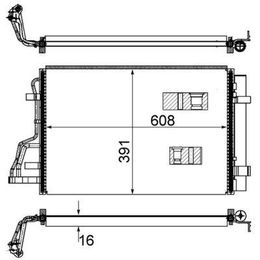 Mahle Kondensator, Klimaanlage ac697000s f&uuml;r Ford KIA