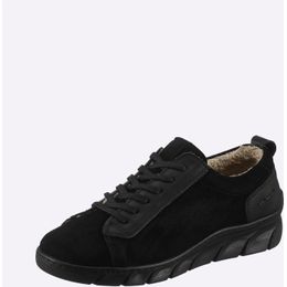 Schn&uuml;rschuh Casual Looks, Damen, Gr. 36, schwarz, Veloursleder, Schuhe Schn&uuml;rschuh