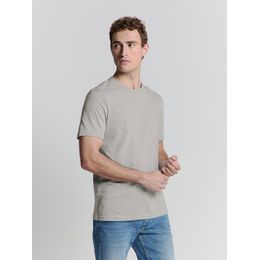 T-Shirt NO EXCESS "NO EXCESS T-Shirt mit Rundhalsausschnitt", Herren, Gr. M, grau (grau melange), 70% Baumwolle (recycelt), 30% Polyester (Recycelt), Shirts T-Shirt