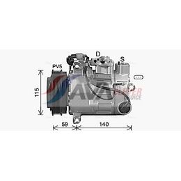 AVA QUALITY COOLING Kompressor, Klimaanlage msak759 f&uuml;r Mercedes