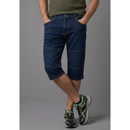 Jeansbermudas Arizona, Herren, Gr. 46, N-Gr, blau (blau used), Denim/Jeans, Obermaterial: 100% Baumwolle, unifarben mit Farbeinsatz, regular fit kniebedeckend, Jeans, Regular Fit, gerade geschnittenes Bein, niedrige Leibh&ouml;he
