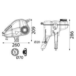 Mahle Ausgleichsbeh&auml;lter, K&uuml;hlmittel crt362000s f&uuml;r Mercedes