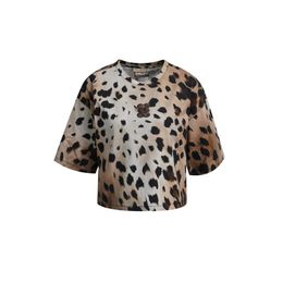 Smith & Soul T-Shirt SMITH & SOUL, Damen, Gr. L, braun (schwarz choc print), Single Jersey, Obermaterial: 100% Baumwolle, gemustert, gerade h&uuml;ftlang, Rundhals, abgesteppte Kante, Shirts T-Shirt, mit Label-Aufn&auml;her, Rundhals