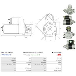 AS-PL Starter s3023pr f&uuml;r Peugeot TOYOTA