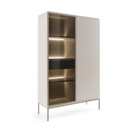 Masseno Vitrine, Kaschmir, Holzwerkstoff, 1 Schubladen, 104x166x39 cm, Wohnzimmer, Wohnw&auml;nde, Vitrinenschr&auml;nke