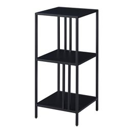 [en.casa] Standregal, Schwarz, Metall, 35x80x35 cm, Wohnzimmer, Regale, B&uuml;cherregale