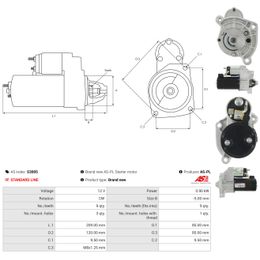 AS-PL Starter s3005 f&uuml;r Peugeot Ford DAF Fiat MITSUBISHI