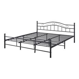 [en.casa] Metallbett, Schwarz, Metall, 180x200 cm, Schlafzimmer, Betten, Metallbetten