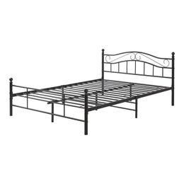 [en.casa] Metallbett, Schwarz, Metall, 140x200 cm, Schlafzimmer, Betten, Metallbetten