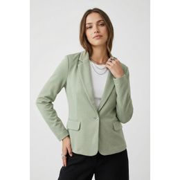 V&eacute;ro Moda Jerseyblazer VERO MODA "VMJULIA LS BLAZER JRS NOOS", Damen, Gr. 34, fog gr&uuml;n, Jersey, Obermaterial: 66% Polyester, 34% Baumwolle, unifarben, regular fit normal, tiefer V-Ausschnitt, Blazer, Materialmix, regular fit
