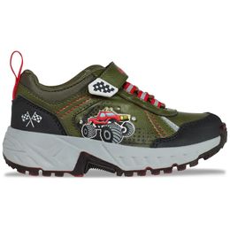 Sneaker Lotto, Kinder, Gr. 26, gr&uuml;n (olive, rot), Synthetik, Textil, mehrfarbig, Schuhe Sneaker, - mit Blinklichtern