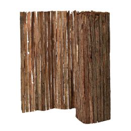 casa.pro Rindenzaun, Dunkelbraun, Naturmaterialien, 300x90 cm, Sonnen- & Sichtschutz, Sichtschutz Garten
