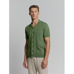 T-Shirt NO EXCESS "NO EXCESS Poloshirt mit kurzen &Auml;rmeln", Herren, Gr. L, gr&uuml;n (gruen), 100% baumwolle, Shirts T-Shirt