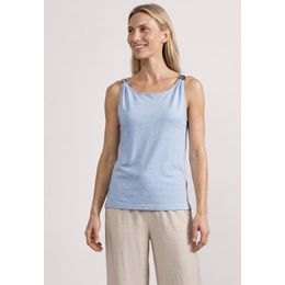 Tr&auml;gertop Street One, Damen, Gr. 34, cashmere blau, Stoff, 95% Viskose, 5% Elasthan, unifarben, normal normal, U-Boot-Ausschnitt, abgesteppt, Tops Tr&auml;gertop, aus elastischem Materialmix