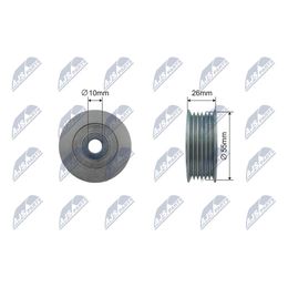 NTY Spannrolle, Keilrippenriemen rnkpe011 f&uuml;r Citro&euml;n/Peugeot