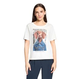 Kurzarmshirt Betty Barclay "Damen mit Aufdruck", Damen, Gr. 40, patch wei&szlig;, dunkelblau, Jersey, Obermaterial: 100% Baumwolle, loose fit normal, Rundhals, Shirts