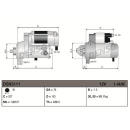 DENSO Starter dsn3111 f&uuml;r Volvo RENAULT