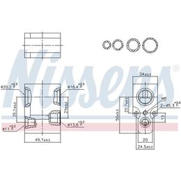 NISSENS Expansionsventil, Klimaanlage 999349 f&uuml;r Skoda ROVER MG