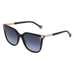 Carolina Herrera HER 0140/S | Damen-Sonnenbrille | Fassung: Vollrand, Butterfly, Acetat, Schwarz Rose | Glasfarbe: Grau Verlaufend