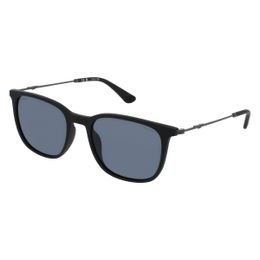 Police SPLL77 | Herren-Sonnenbrille | Fassung: Vollrand, Quadratisch, Kunststoff, Schwarz Matt | Glasfarbe: Grau