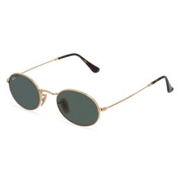 Ray-Ban RB3547N | Unisex-Sonnenbrille | Fassung: Vollrand, Oval, Metall, Gold | Glasfarbe: Gr&uuml;n