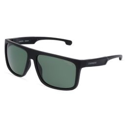 Carrera CARDUC 011/S | Herren-Sonnenbrille | Fassung: Vollrand, Quadratisch, Kunststoff, Schwarz Matt | Glasfarbe: Gr&uuml;n