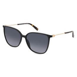 Tommy Hilfiger TH 2095/S | Damen-Sonnenbrille | Fassung: Vollrand, Quadratisch, Kunststoff, Schwarz | Glasfarbe: Grau