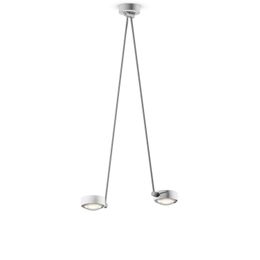 Occhio Sento E LED Soffitto Due Up Pendelleuchte drehbar, 100 cm, Chrom matt/Wei&szlig; matt - Set