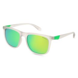Superdry SDS 5016 | Unisex-Sonnenbrille | Fassung: Vollrand, Quadratisch, Kunststoff, Grau Gr&uuml;n | Glasfarbe: Grau