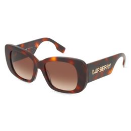 Burberry BE4410 | Damen-Sonnenbrille | Fassung: Vollrand, Quadratisch, Acetat, Havanna Hell | Glasfarbe: Braun Verlaufend